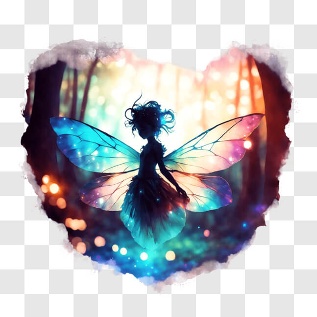 Download Enchanted Fairy in the Forest with Colorful Lights PNGs Online ...