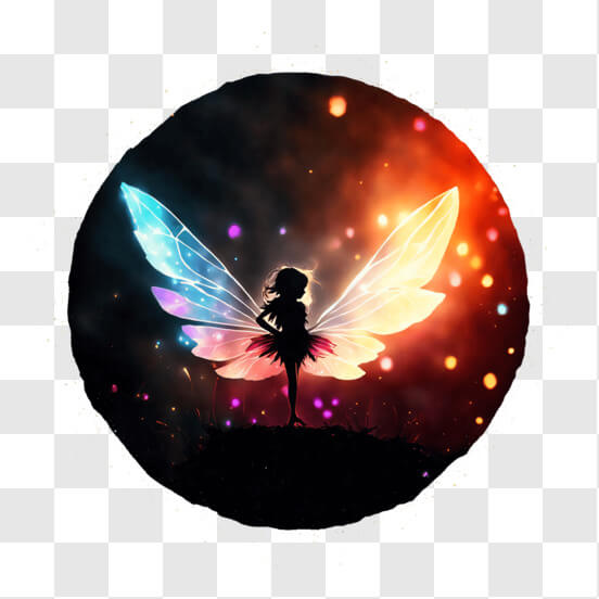Download Enchanted Fairy in the Forest with Colorful Lights PNGs Online ...