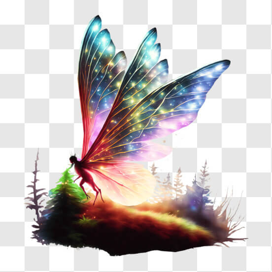 Download Enchanted Fairy in the Forest with Colorful Lights PNGs Online ...