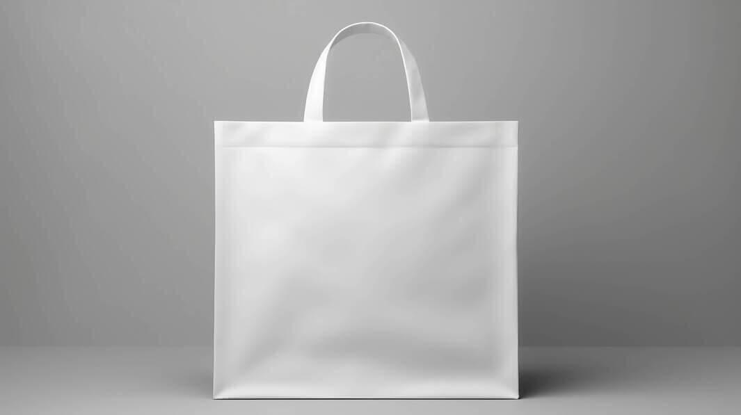 Download Empty White Shopping Bag on Gray Background Mockups Online ...