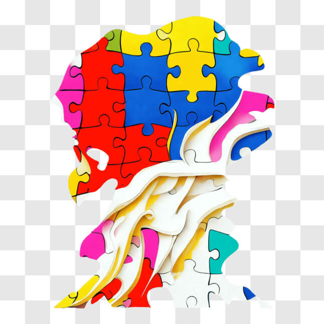 Download Colorful puzzle piece representing autism spectrum PNGs Online ...