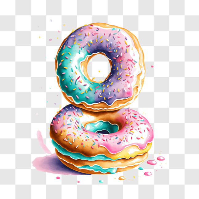 Download Stacked Donuts with Numbers and Colorful Sprinkles PNGs Online ...