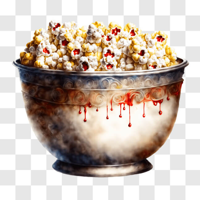 Download Bloody Popcorn Bowl PNGs Online - Creative Fabrica