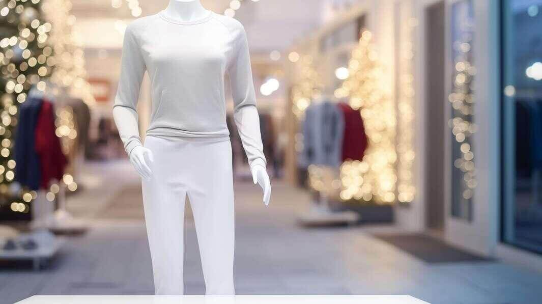 Télécharger Mannequin dans un centre commercial avec des décorations ...