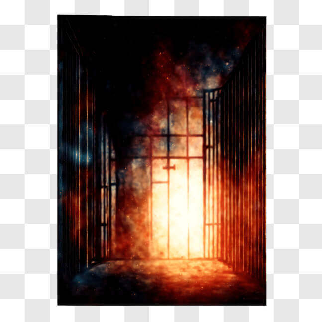 Download Abstract Painting of Jail Cell with Light Streaming Through ...