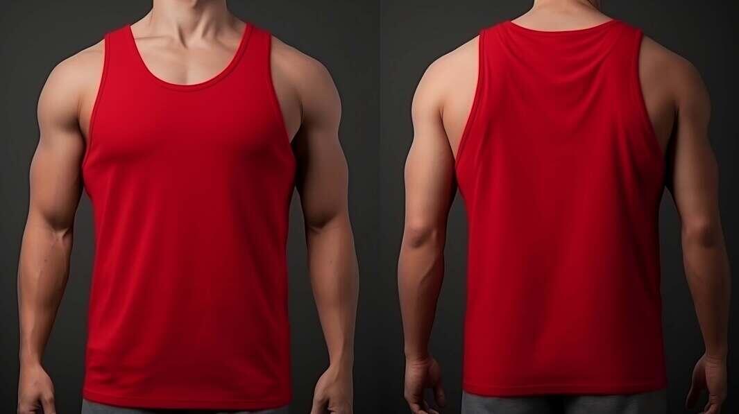 Baixe Regata Vermelha Masculina - Vista Frontal e Traseira Mockups ...