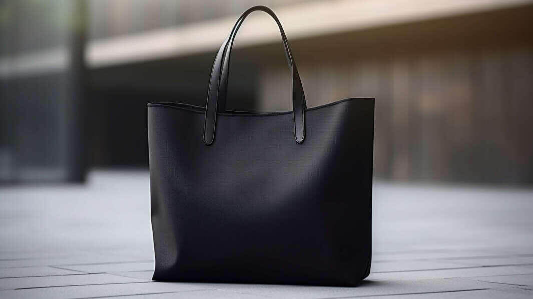 Download Black Tote Bag in Front of Open Doorway Mockups Online ...