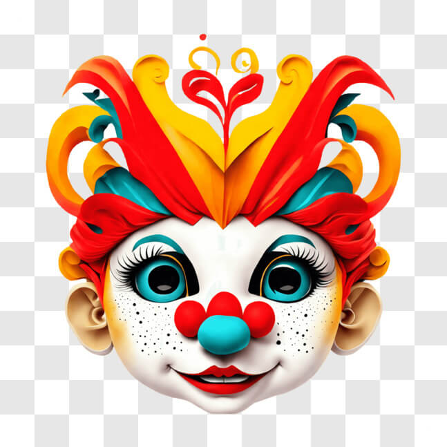 Download Colorful Clown Mask for Carnival Celebration PNG Online ...