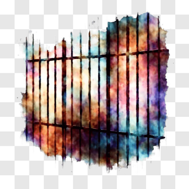 Download Colorful Painting of an Empty Jail Cell with Graffiti PNGs ...