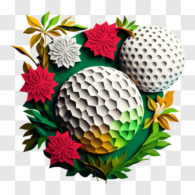 Download Golf Ball and Flower Arrangement PNGs Online - Creative Fabrica