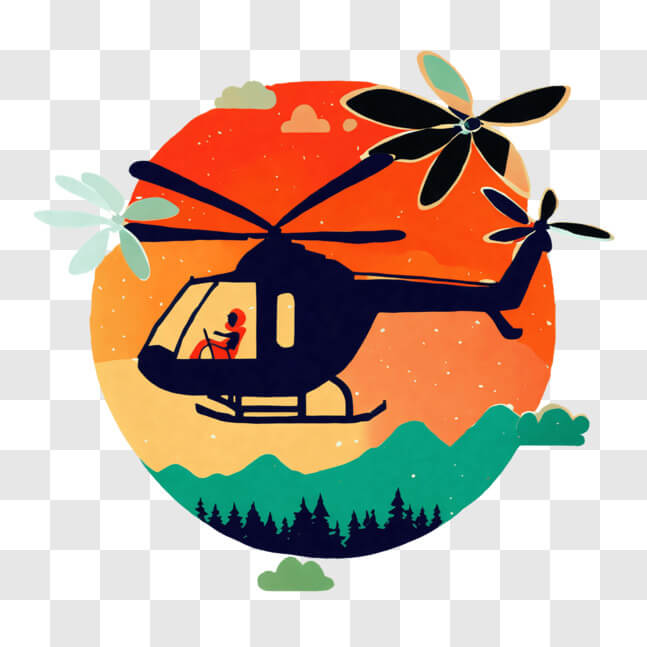 Download Helicopter Flying with Trees and Flowers PNGs Online ...