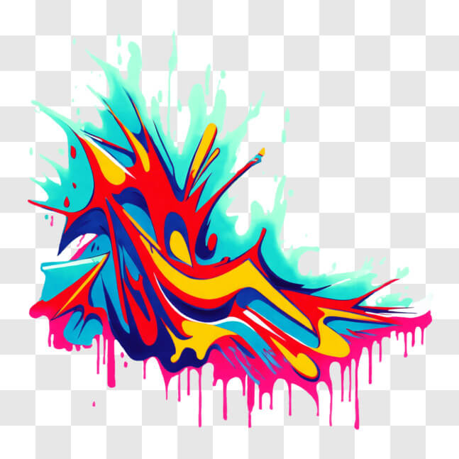 Download Colorful Paint Splash on Black Background PNGs Online ...