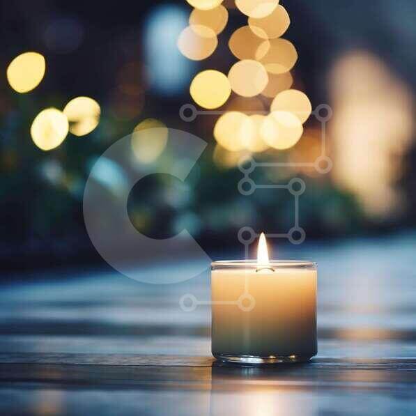 Ambient Lit Candle in Nature stock photo | Creative Fabrica