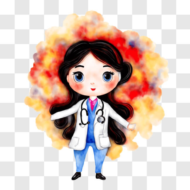 Descarga Doctora de Dibujos Animados frente a una Explosión de Humo ...