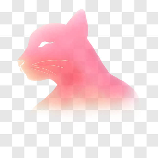 Download Abstract Pink Cat Head Silhouette on Black Background PNGs ...