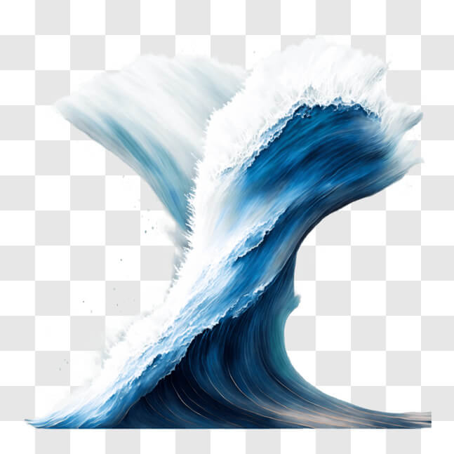Download Powerful Blue Wave Breaking on Water Surface PNGs Online ...