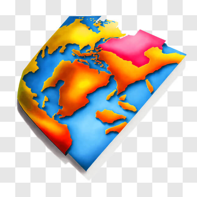 Download Colorful World Map for Interactive Travel Exploration PNGs ...