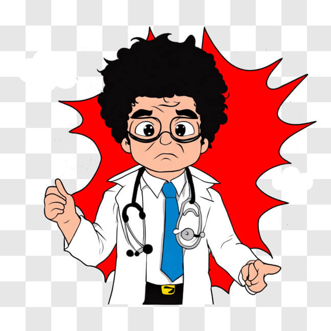 Download Cartoon Doctor with Angry Expression and Red Explosions PNGs ...
