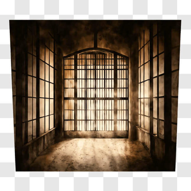 Descarga Antigua celda de cárcel o prisión con ventana abierta y barras ...