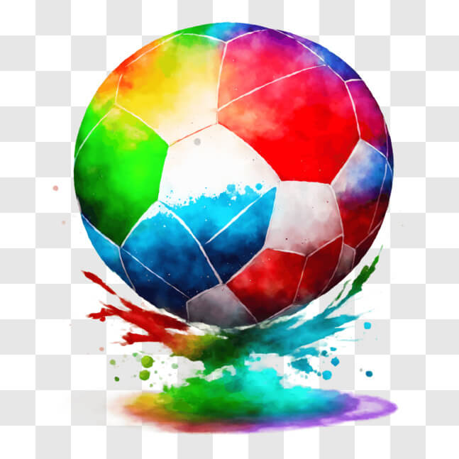Download Colorful Paint Splattered Soccer Ball PNGs Online - Creative ...