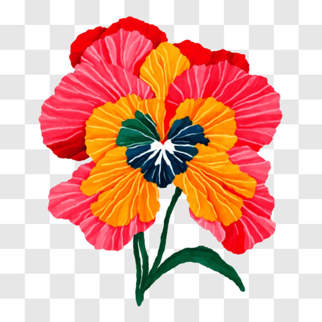 Download Colorful Paper Pansy Flower on Black Background PNGs Online ...