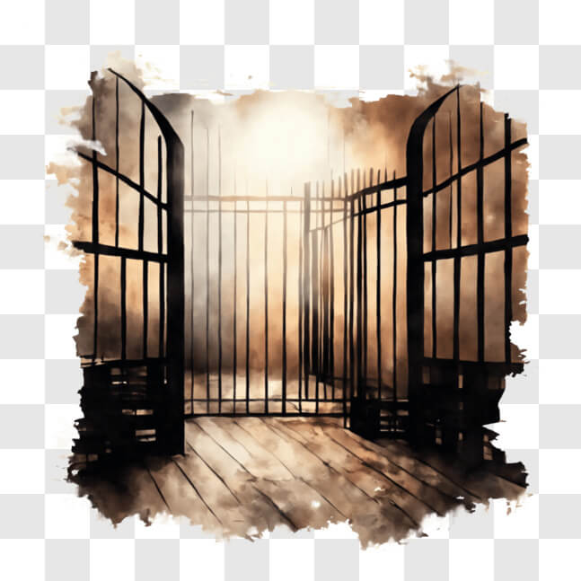 Download Vintage Drawing of Old-Fashioned Jail Cell PNGs Online ...