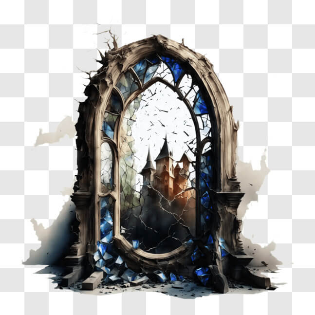 Download Broken Stained Glass Window and Medieval Castle PNGs Online ...