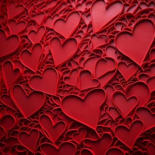 Download Red Heart-Shaped Paper Cutouts for Valentine's Day Backgrounds ...