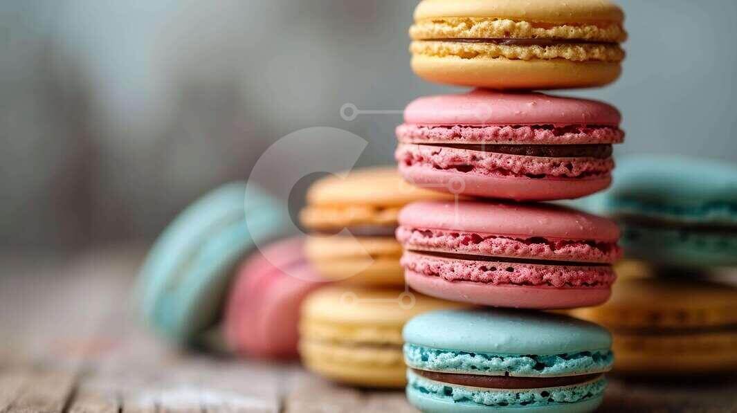 Macarons Vibrantes y Deliciosos en Exhibición fotos de archivo ...