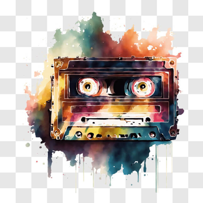 Download Colorful Painted Cassette Tape as Art Piece or Historical ...