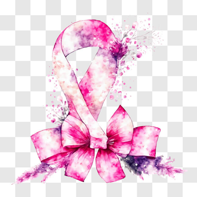 Download Breast Cancer Awareness Ribbon Watercolor Painting with ...