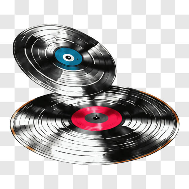 Download Vintage Vinyl Records Stack on Record Player PNGs Online ...