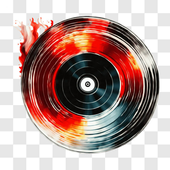 Download Burning Vinyl Record with Flames PNGs Online - Creative Fabrica
