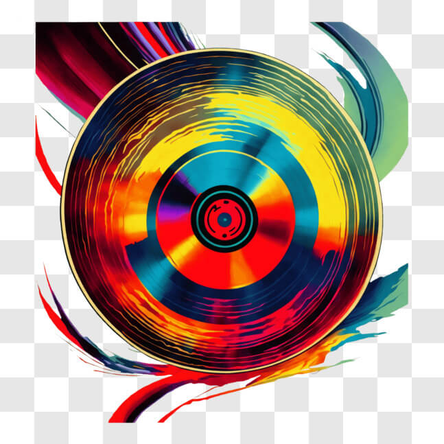 Download Colorful CD Disc with Swirling Colors PNGs Online - Creative ...