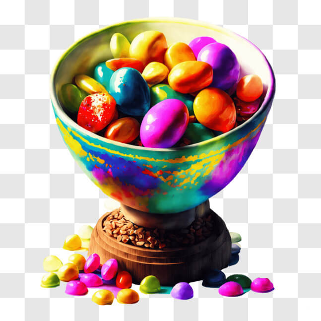 Download Colorful Easter-themed Candy in a Bowl PNGs Online - Creative ...