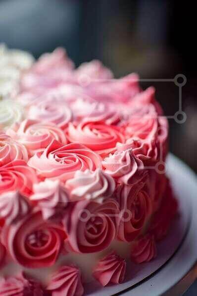 Delicious Heart-Shaped Cake with Pink and White Icing stock photo ...