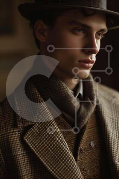 Stylish Young Man in Winter Attire stock photo | Creative Fabrica