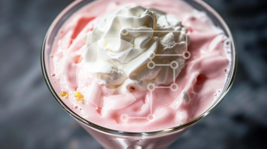 Delicioso Milkshake Rosa com Chantilly e Sorvete banco de imagens ...