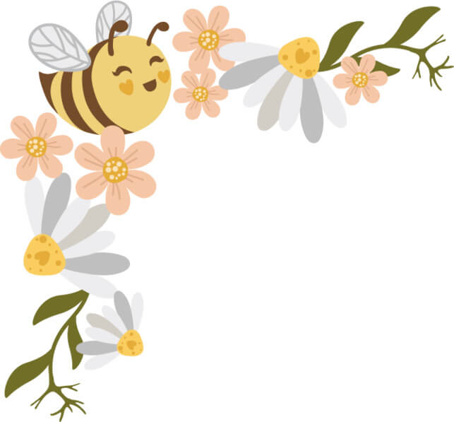 Download Bee on Flowers and Daisies Borders & Corners Online - Creative ...