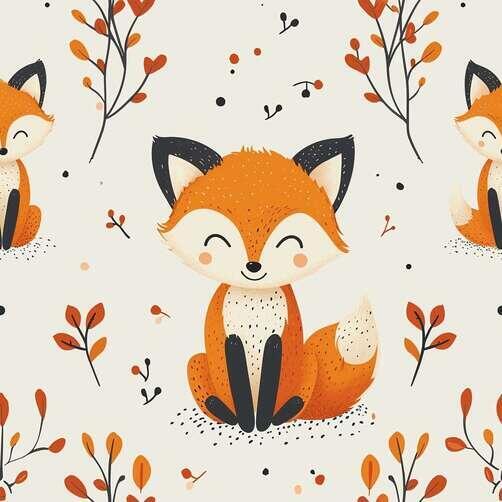 Download Adorable Fox Seamless Pattern for Home and Office Patterns ...