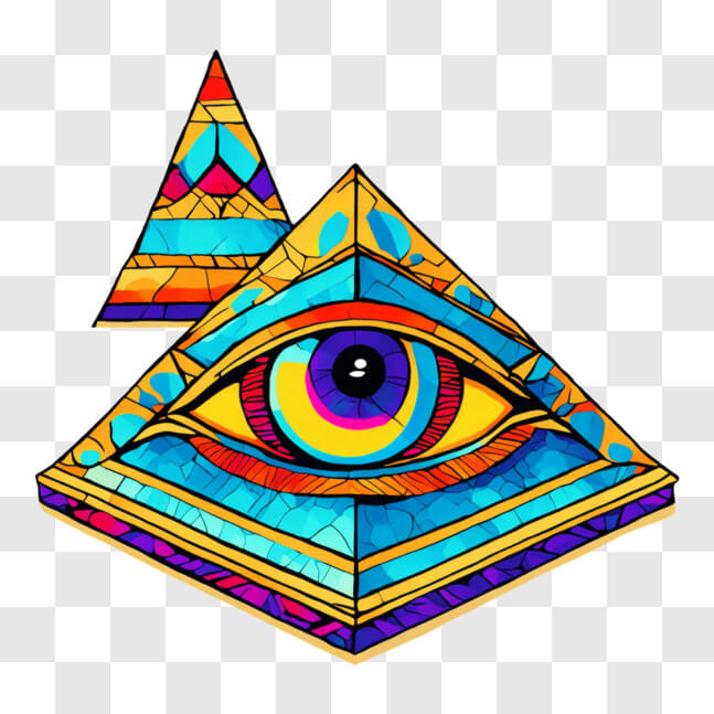 Download Colorful Pyramid with Eye - Symbol of Ancient Egypt PNGs ...