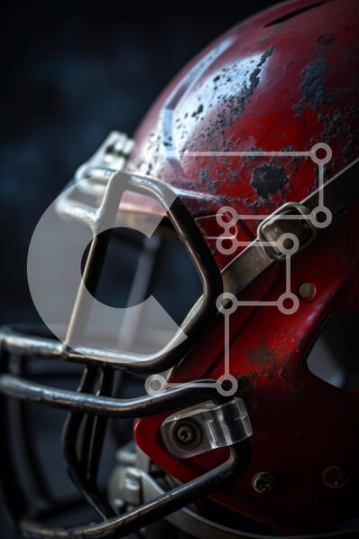 Download Scuffed and Damaged Red and Black Football Helmet Stockphotos ...