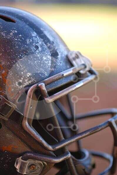 Vintage Football Helmet Close-up stock photo | Creative Fabrica