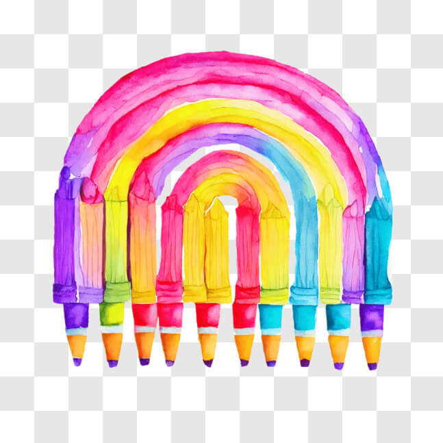 Download Colorful Crayon Rainbow Artwork PNGs Online - Creative Fabrica