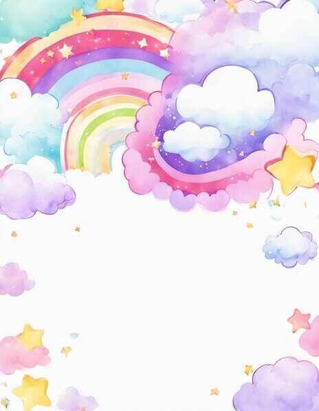 Download Colorful Rainbow Background with Clouds and Stars Backgrounds ...