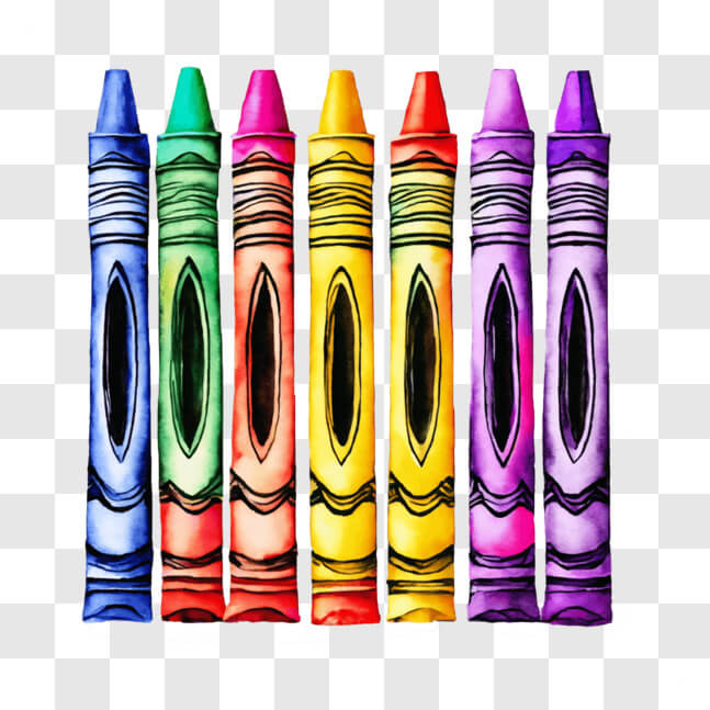 Download Colorful Crayons and Paper for Children's Art and Crafts PNGs ...