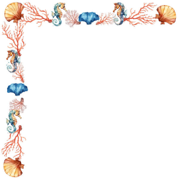 Download Underwater-themed Black Frame with Seahorse, Coral, and ...