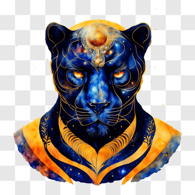 Download Blue Panther Surrounded by Stars and Space PNGs Online ...