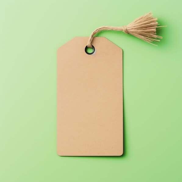 Download Brown Paper Tag with Tassel on Green Background Mockups Online ...
