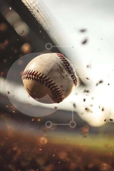 Action shot of a flying baseball with dust and dirt stock photo ...